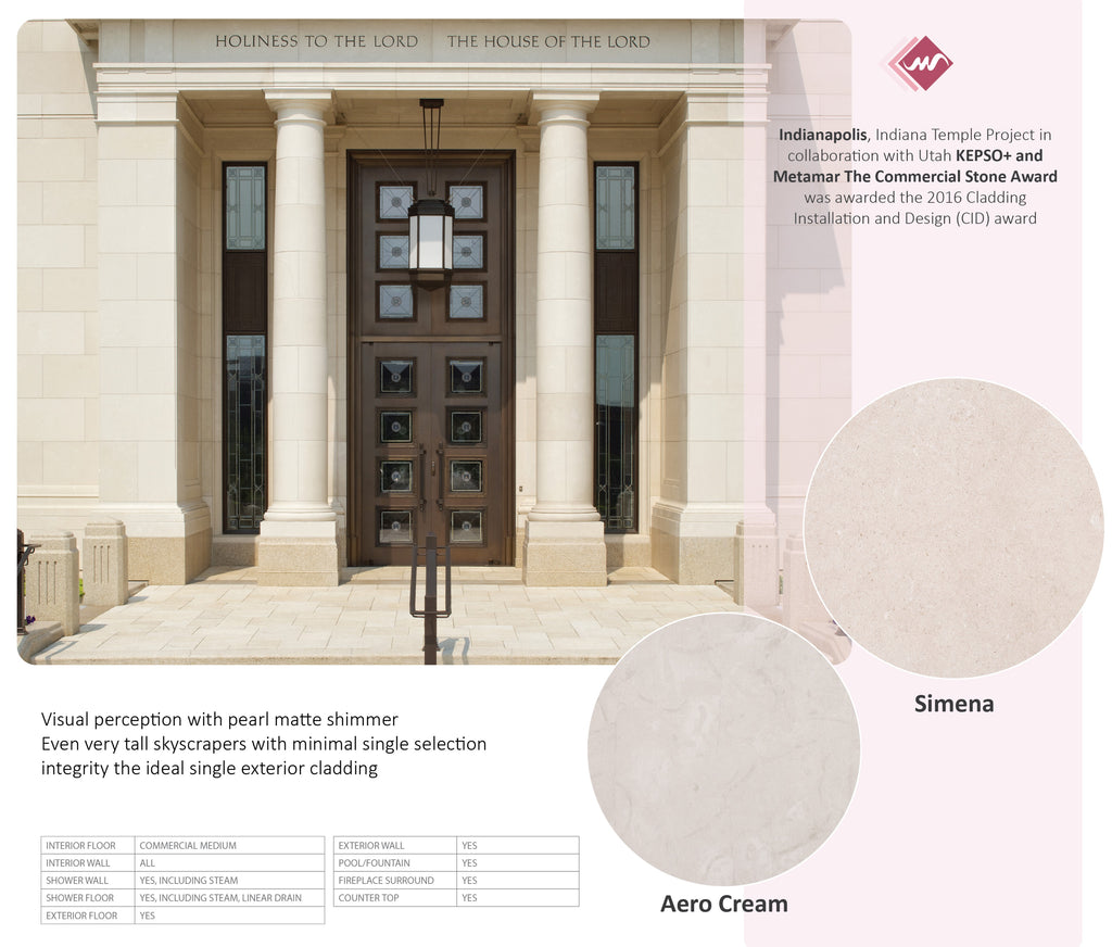 Aero Cream & Simena Limestone Tile - Metamar Marble