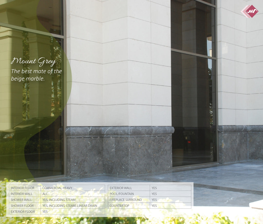 Mount Grey Marble Tile - Metamar Marble