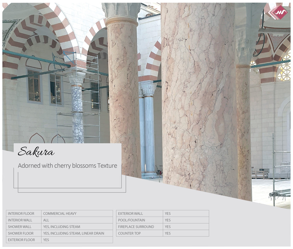 Sakura Marble Tile - Metamar Marble
