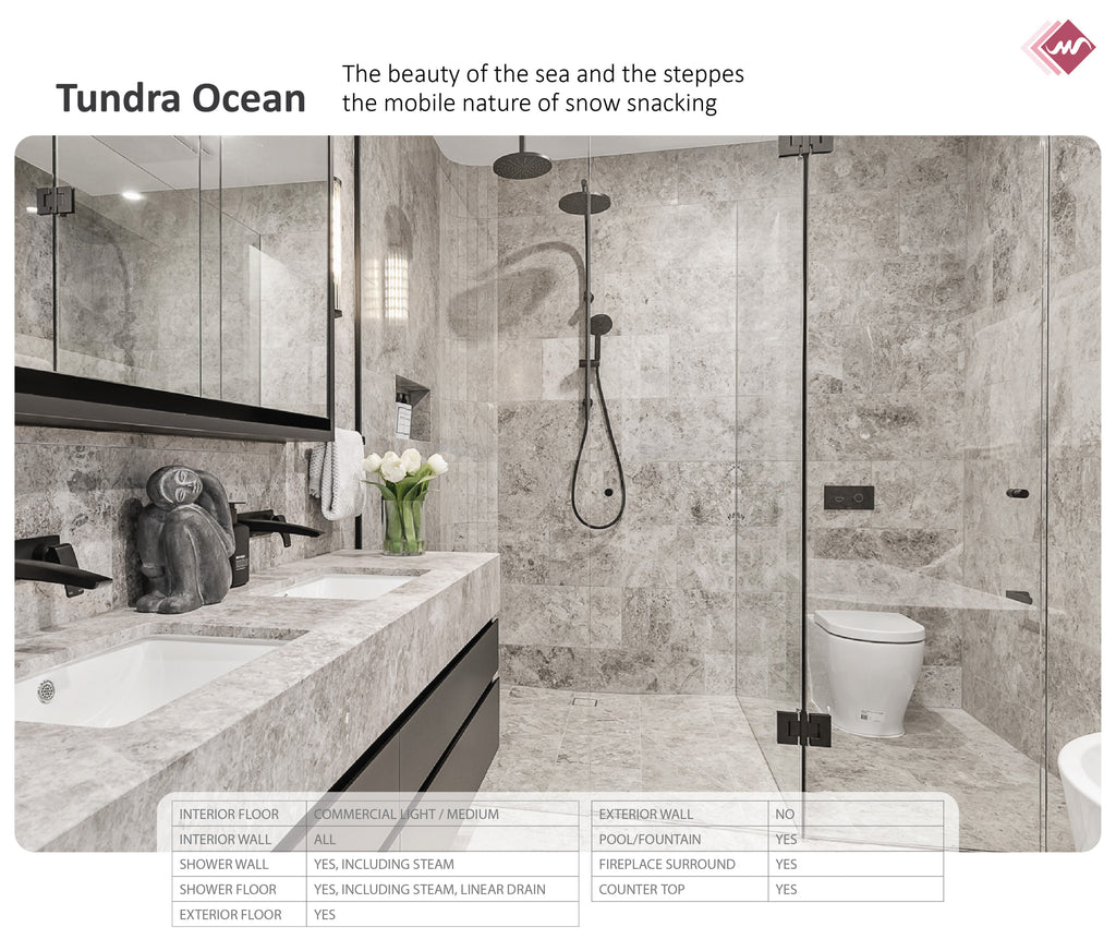 Tundra Ocean Limestone Tile - Metamar Marble