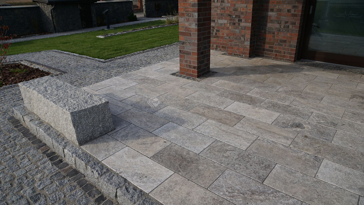 Silver Brown CC Travertine Paver - Metamar Marble