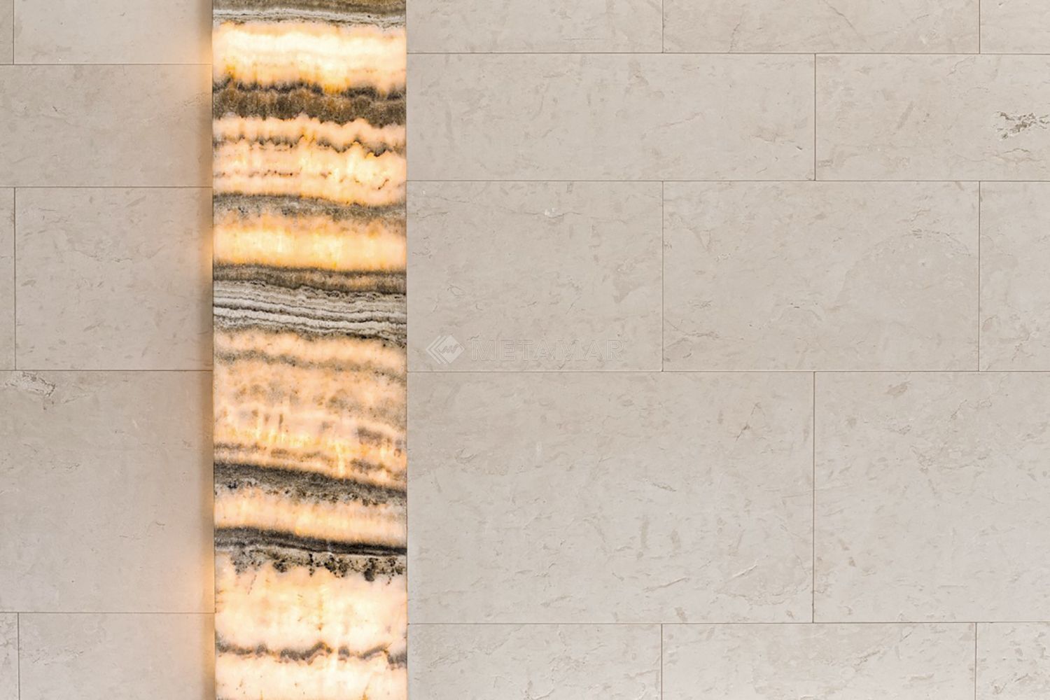 White Trecia Onyx Tile - Metamar Marble