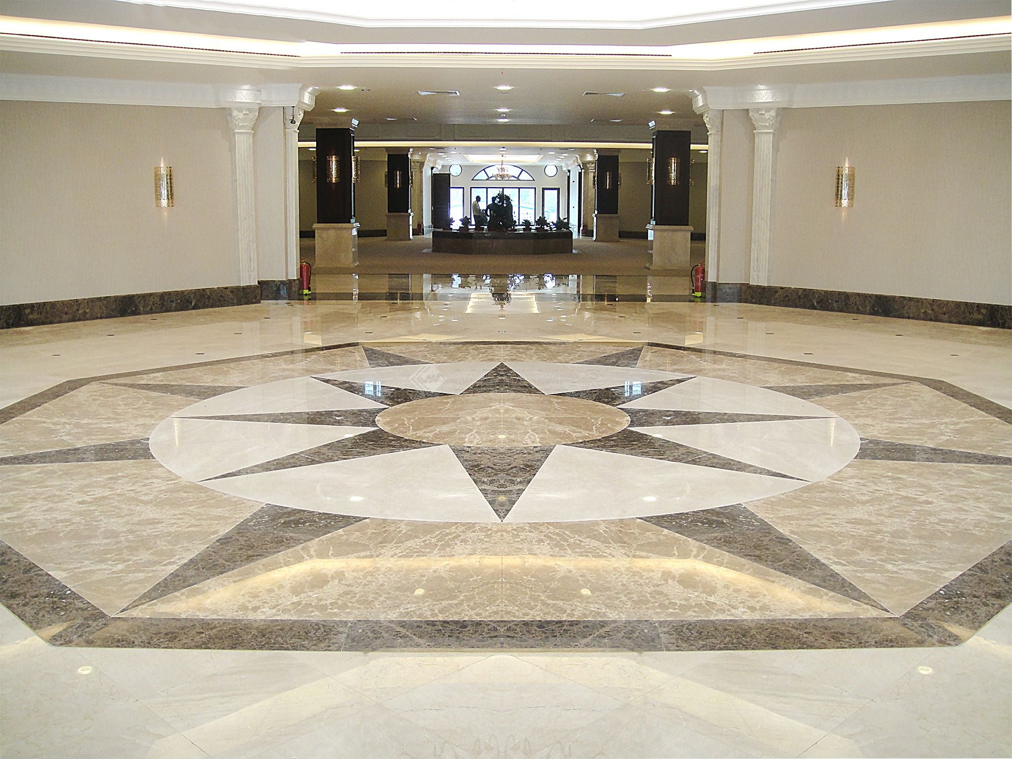 Natural Stone Waterjet Flooring - Metamar Marble