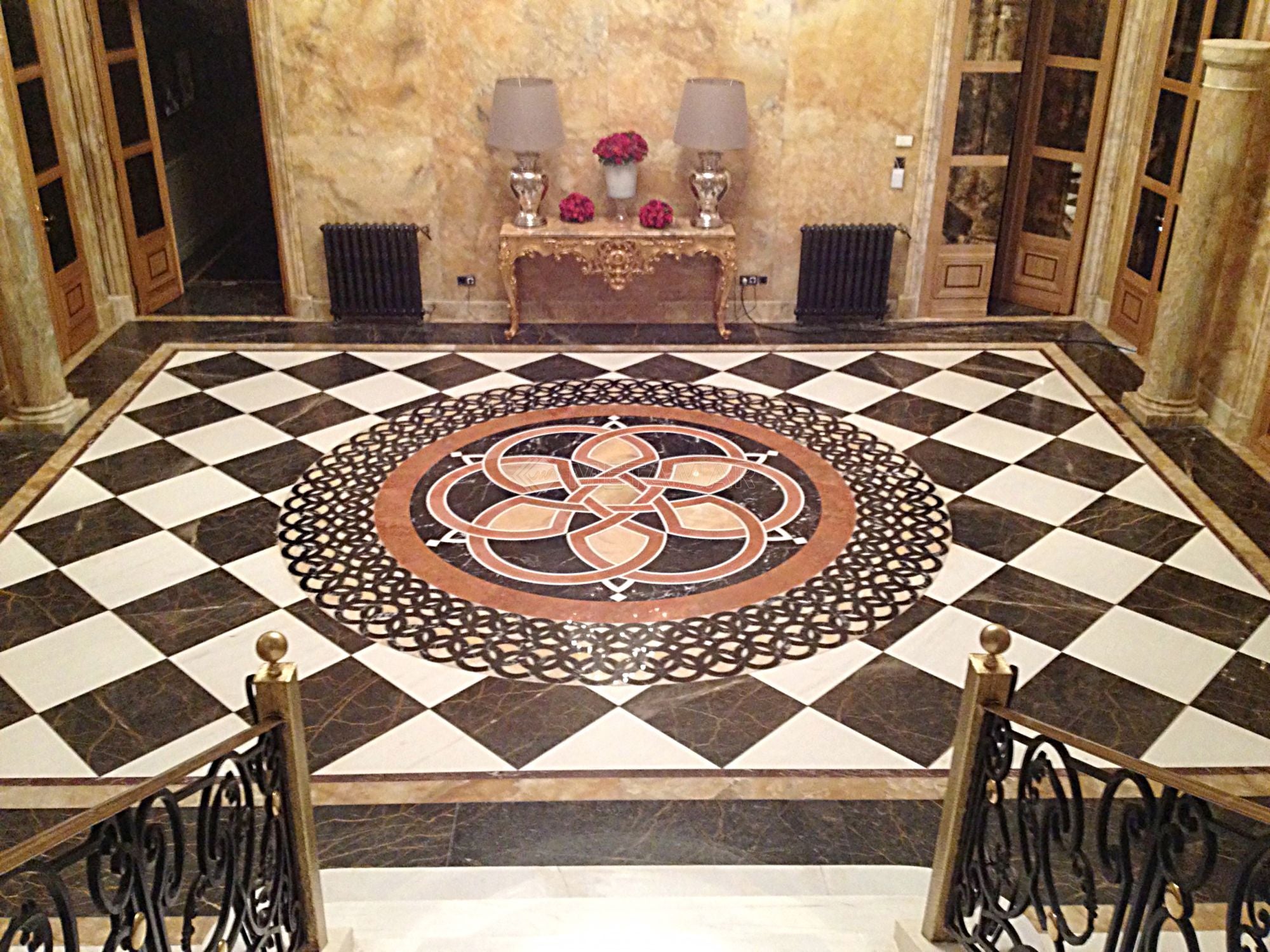 Natural Stone Waterjet Flooring - Metamar Marble