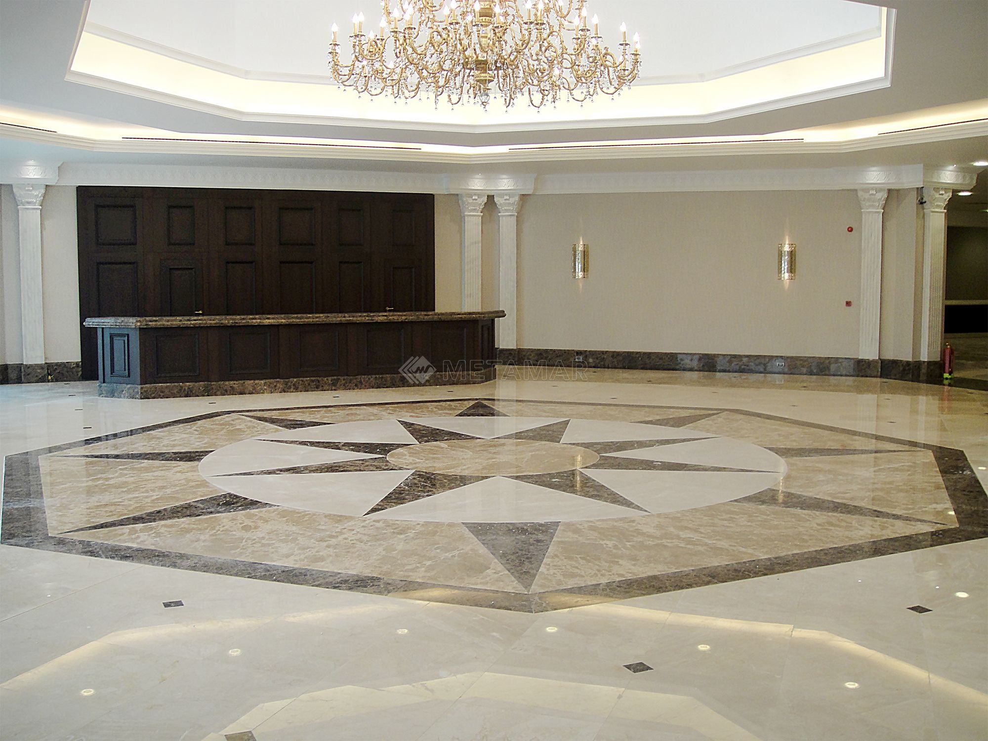 Natural Stone Waterjet Flooring - Metamar Marble